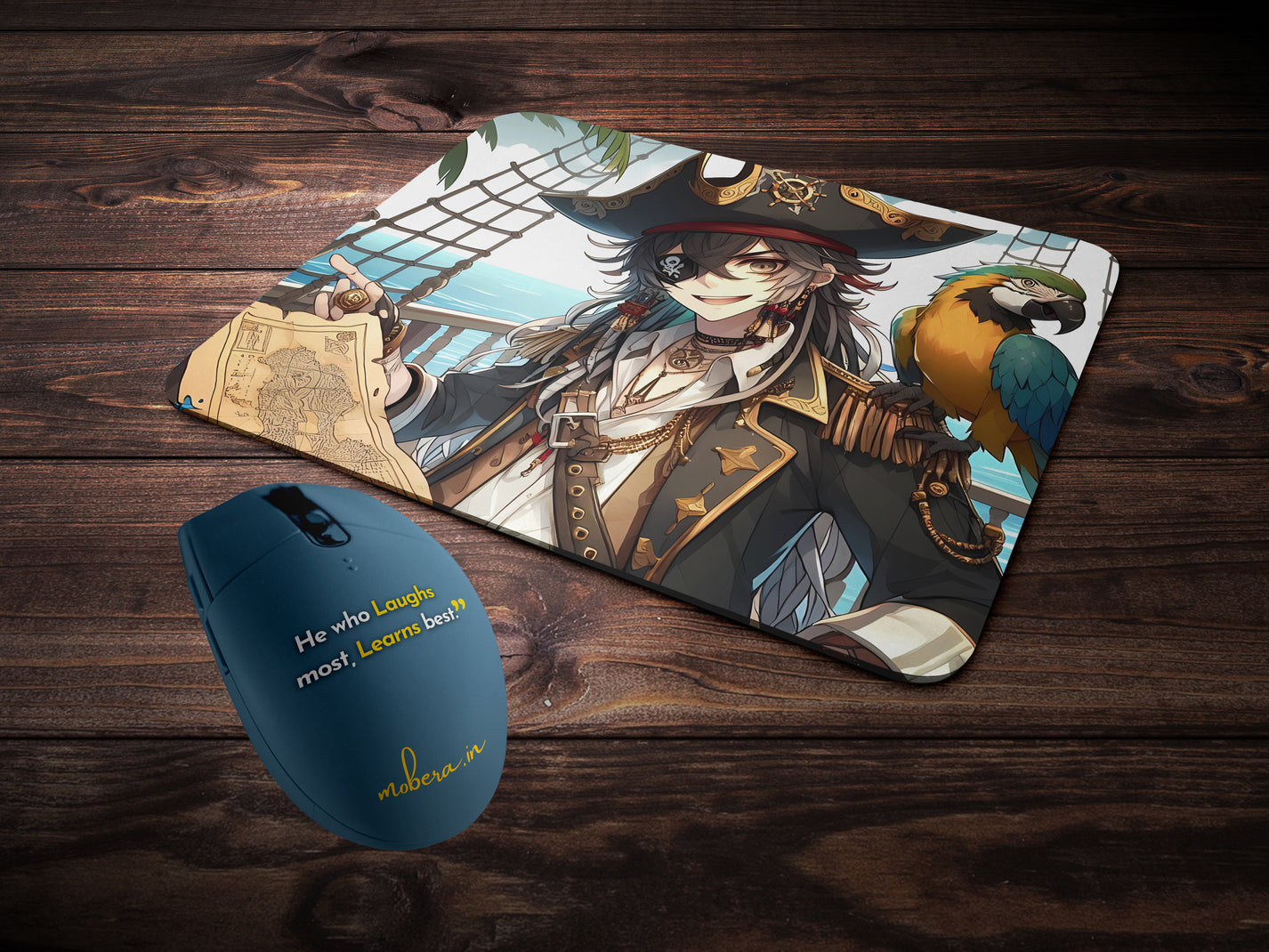 Pirate Captain with Parrot Anime Mouse Pad | MobERA