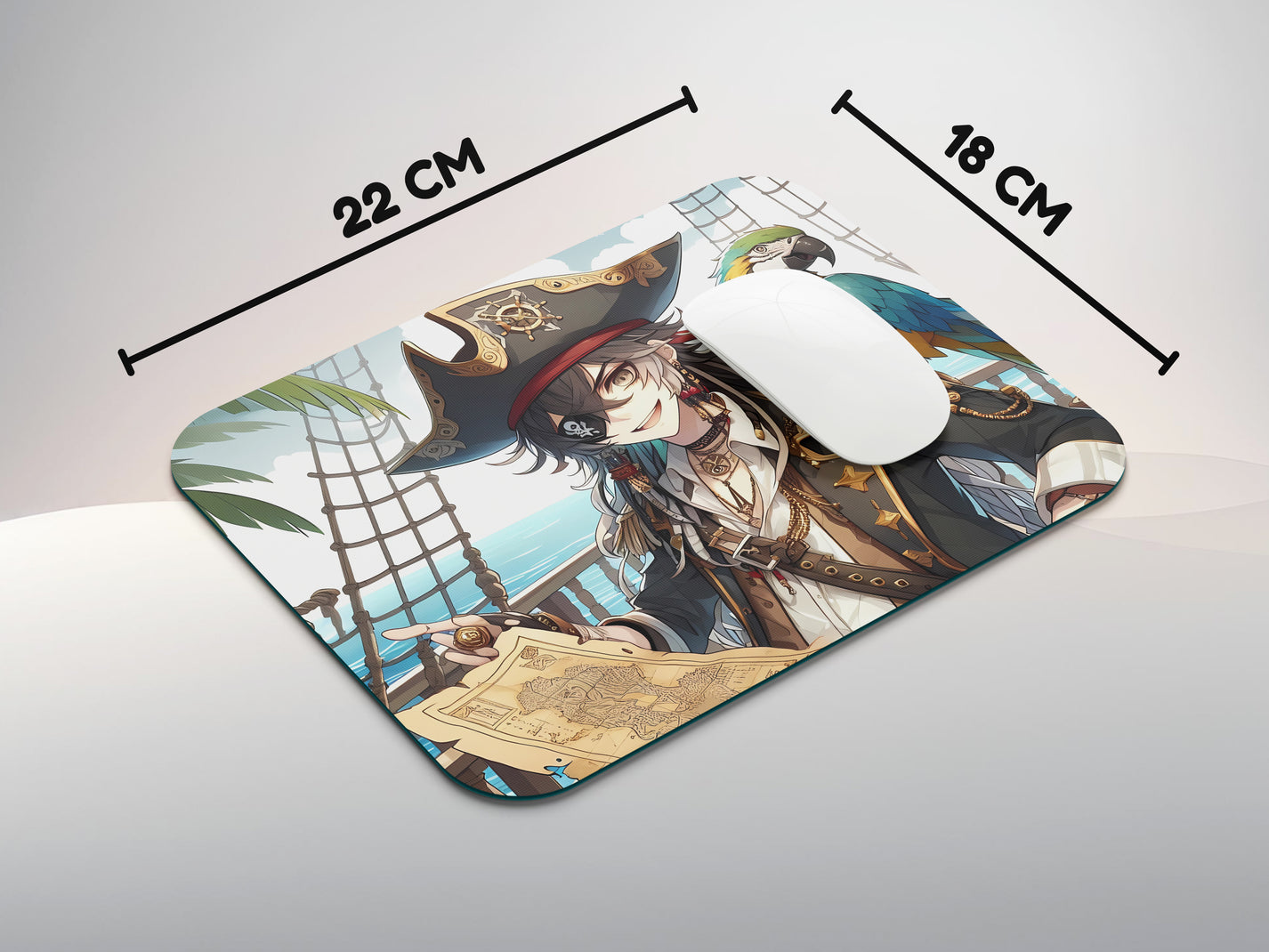 Pirate Captain with Parrot Anime Mouse Pad | MobERA